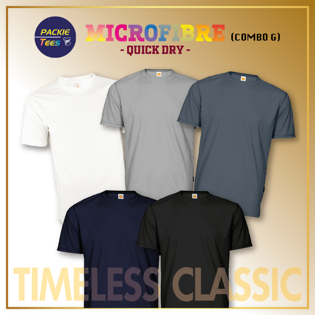 🚚[READY STOCK]QD04 Combo G T-shirt 100% Microfibre Eyelet Short Sleeve ...