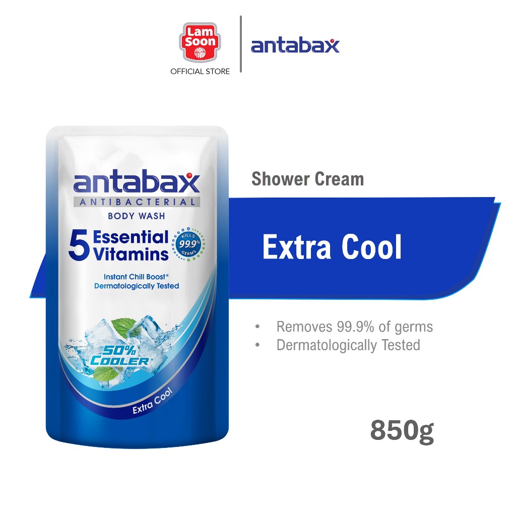 Antabax Antibacterial Shower Cream Extra Cool (Refill Pack) 850g ...