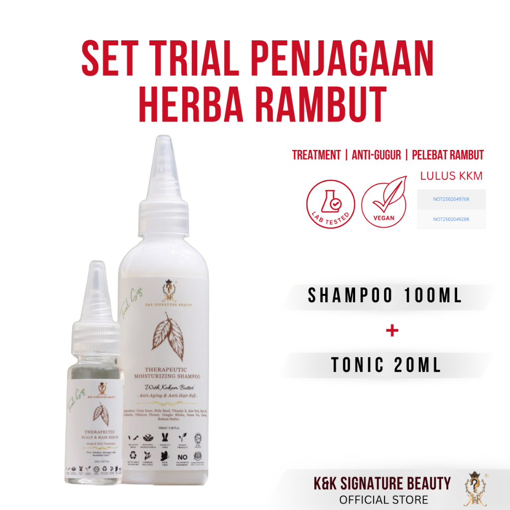 [HQ] K&K 100% HERBAL TRIAL THERAPEUTIC HAIRCARE SET - LEBATKAN RAMBUT ...