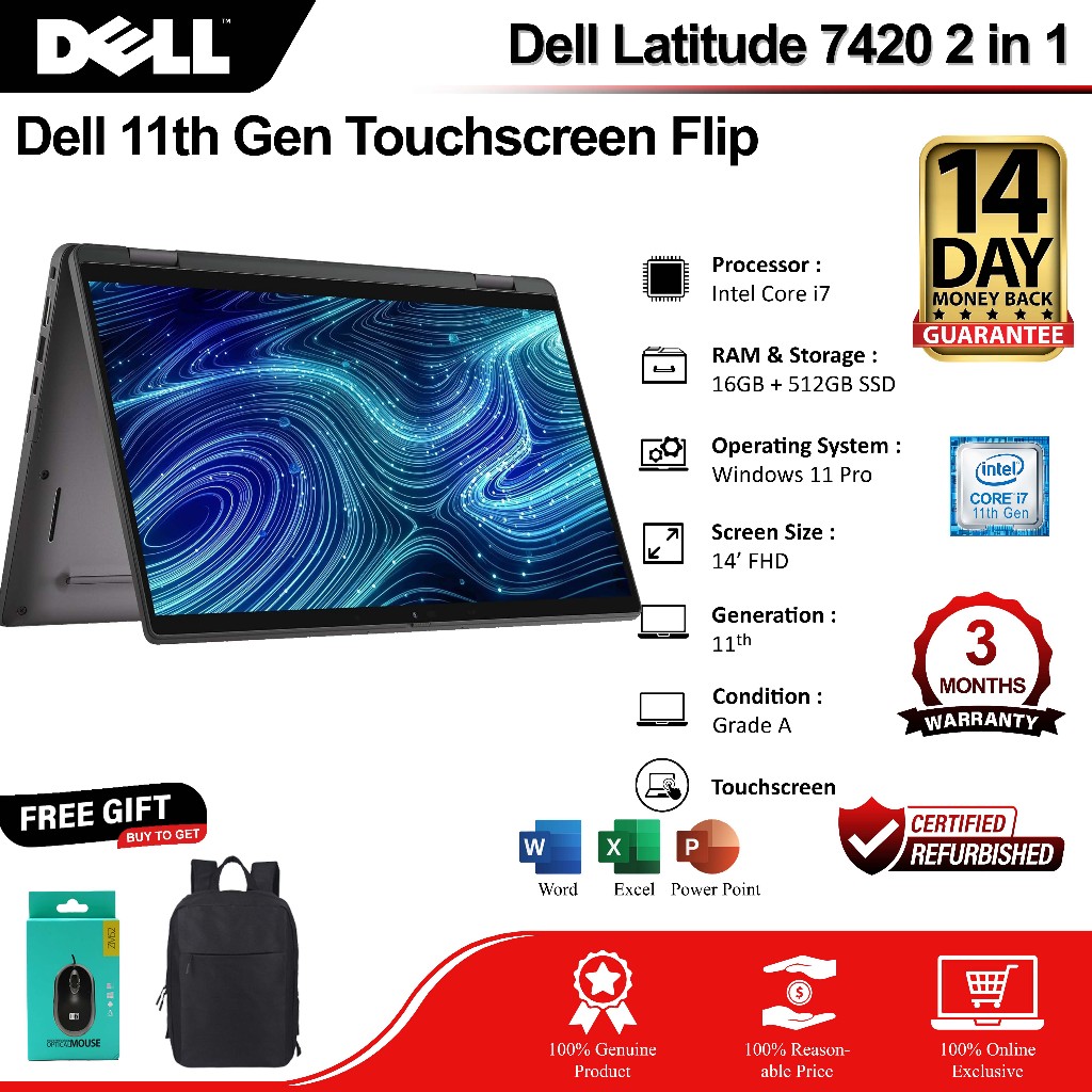 Dell Latitude 7000 series Core i7 -11th Gen/ Dell 7420/7410/7400/7490 ...