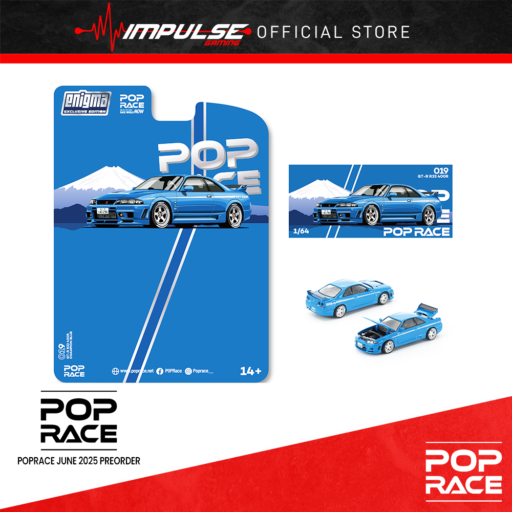 [PREORDER] PopRace 1/64 Diecast Skyline GT-R R33 NISMO 400R Champion ...