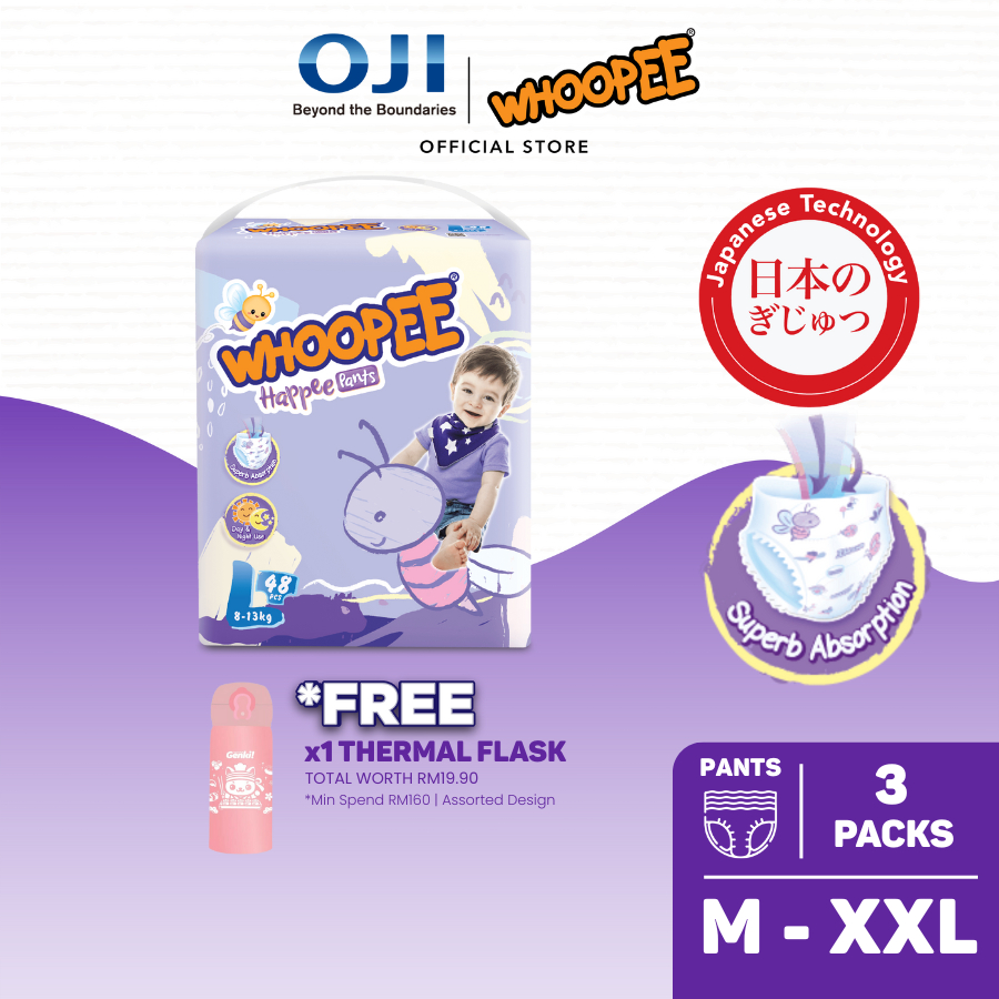 Whoopee Mega Pants Diapers Baby - Size M (58's)/L (48's)/XL (44's)/XXL ...