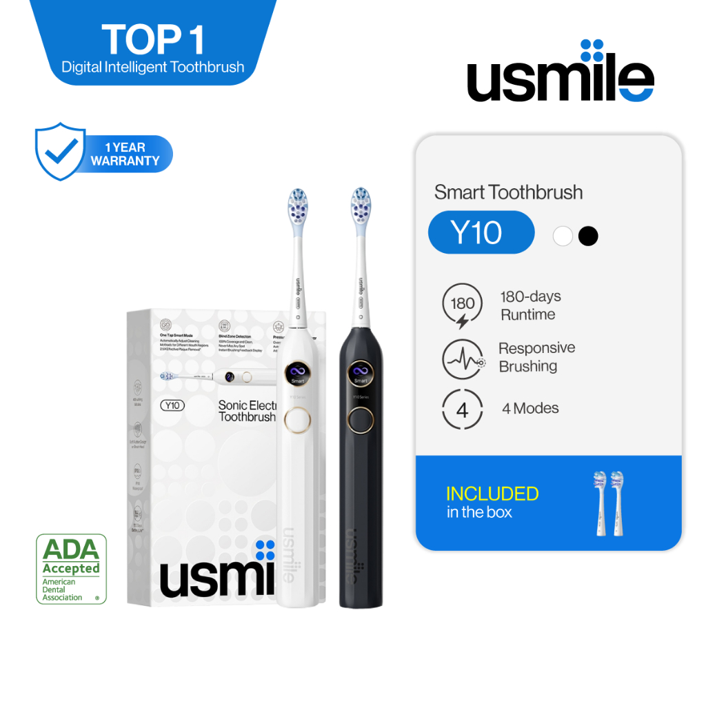 usmile Y10 Superclea Sonic Electric Toothbrush | Smart Mode | Smart Screen | 180 Days Battery ...