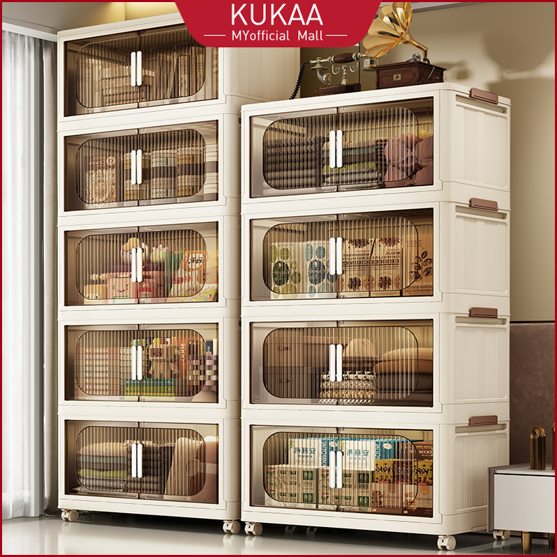 Kukaa L40-60cm Double Magnetic Door Storage Box Multipurpose Foldable ...