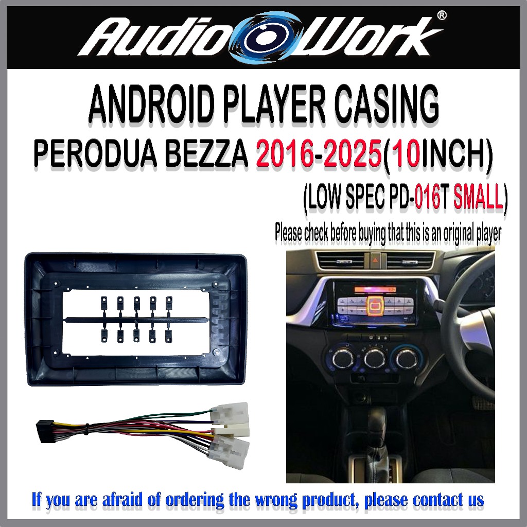 Perodua Bezza 2016-2025 (Black/Hitam) Kecil 10Inci PD-016 Untuk Android ...