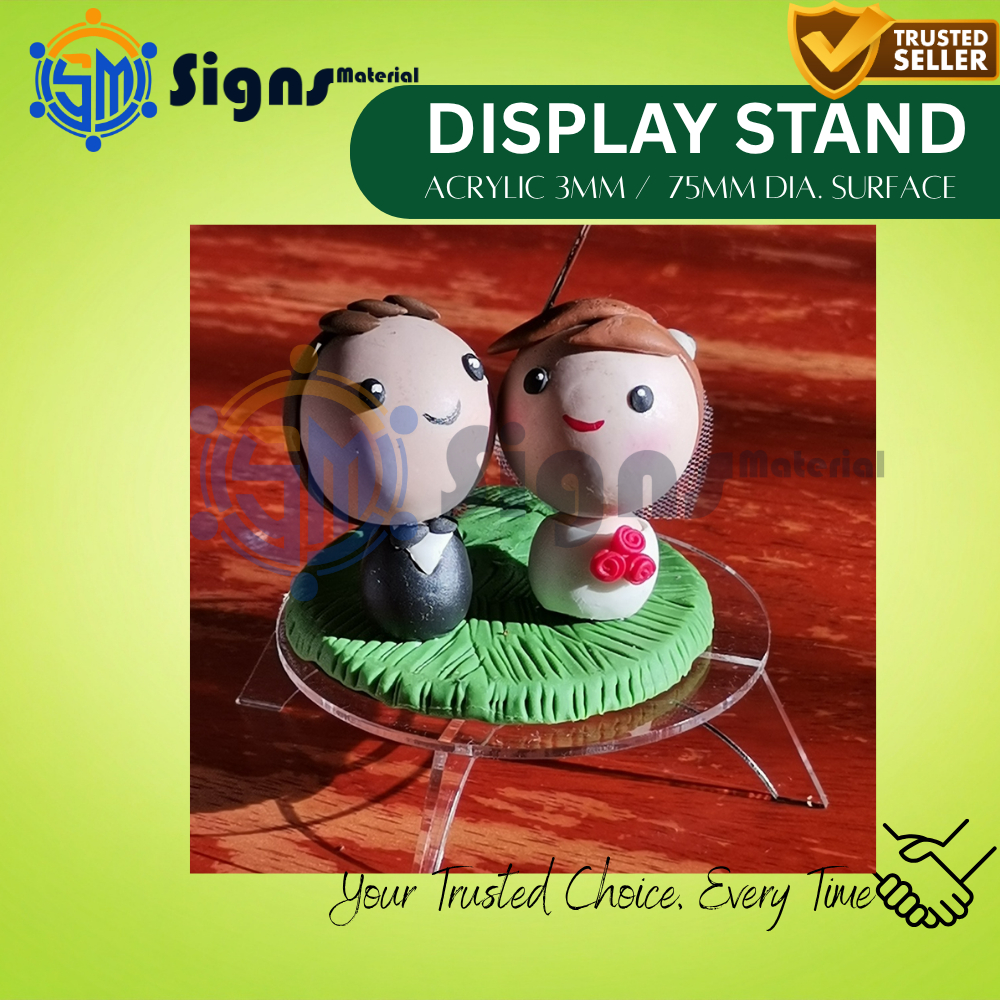 rak hiasan akrilik jenis bulatan / acrylic display stand round shape ...