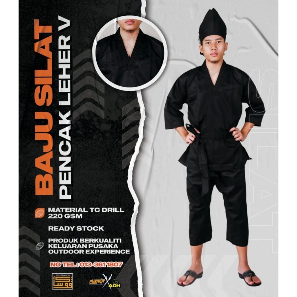 Baju silat lehar V/baju silat pencak/baju silat kanak² dan dewasa ...
