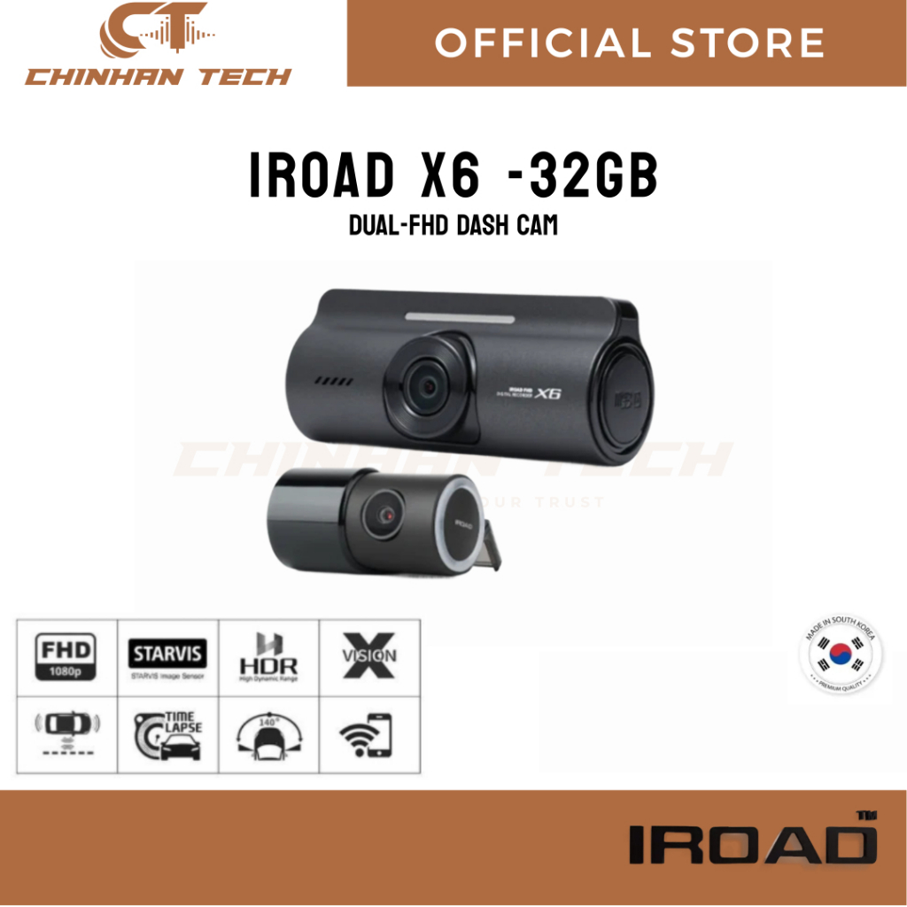 IROAD X6 Dual-FHD Dash Cam FHD 2-channel Sony Starvis Real HDR time ...