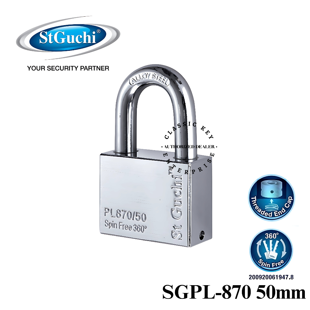 St Guchi Padlock Mangga Kunci Rumah Heavy Duty Model PL-870 Saiz 40mm ...