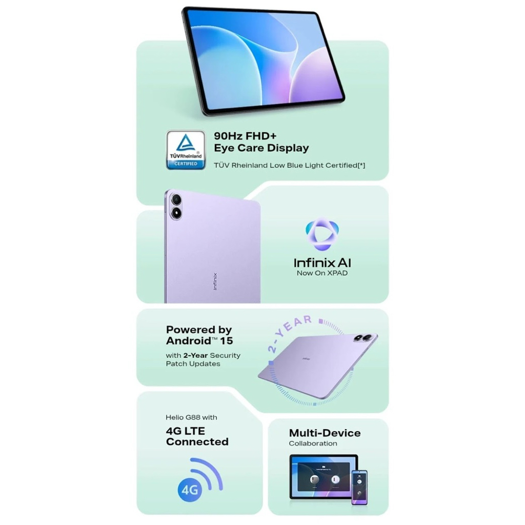 INFINIX Xpad 20 LTE 8GB+256GB/ 6GB+128GB | MediaTek Helio G88 | 7000 ...