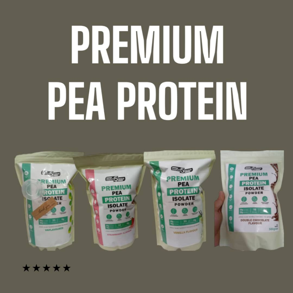 Premium Pure Pea Protein Isolate Powder coklat Vanilla Unflavour 500g ...