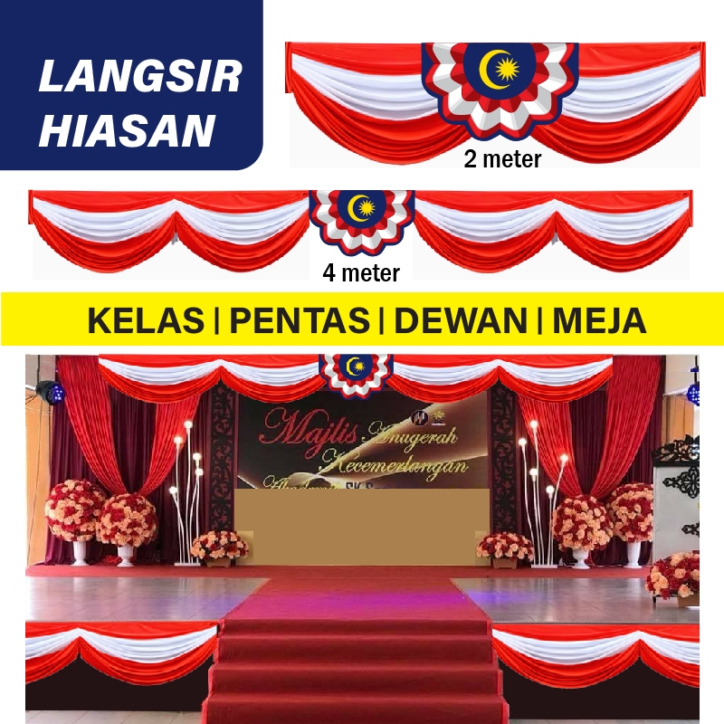 Langsir Scallop Merdeka Hiasan Pentas | Dekorasi Tingkap | Decoration ...