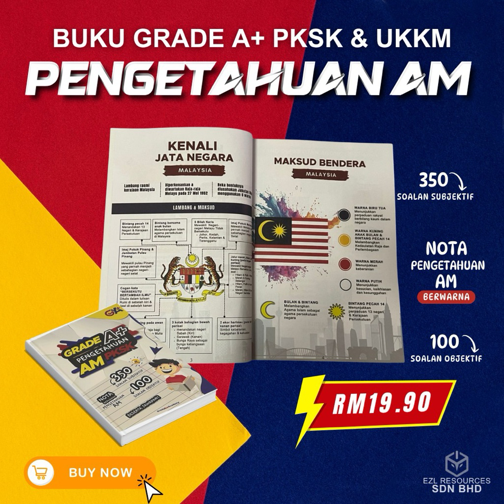 PKSK Edisi Terkini 2025 | Buku Grade A+ Pengetahuan Am PKSK Tahun 6 & Ting 3 | 450 Soalan + Nota ...