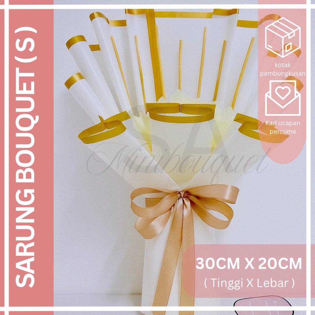 Saiz S 30cm X 20cm - sarung bouquet - casing bouquet - kelongsong bouquet - bunga bouquet ...