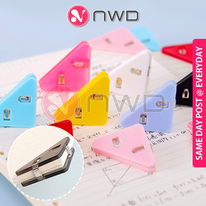 𝗔𝗡𝗧𝗜 𝗖𝗨𝗥𝗟𝗜𝗡𝗚 》Triangle Corner Paper Clip Bookmark Memo File Document ...