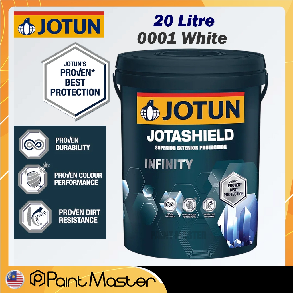20L JOTUN JOTASHIELD INFINITY EXTERIOR PAINT - 0001 WHITE (CAT LUAR ...