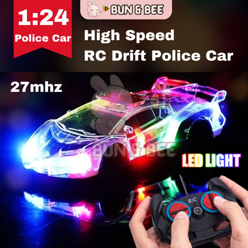 1:24 High Speed LED Light RC Drift Police Car Toys Police Car Toys ...