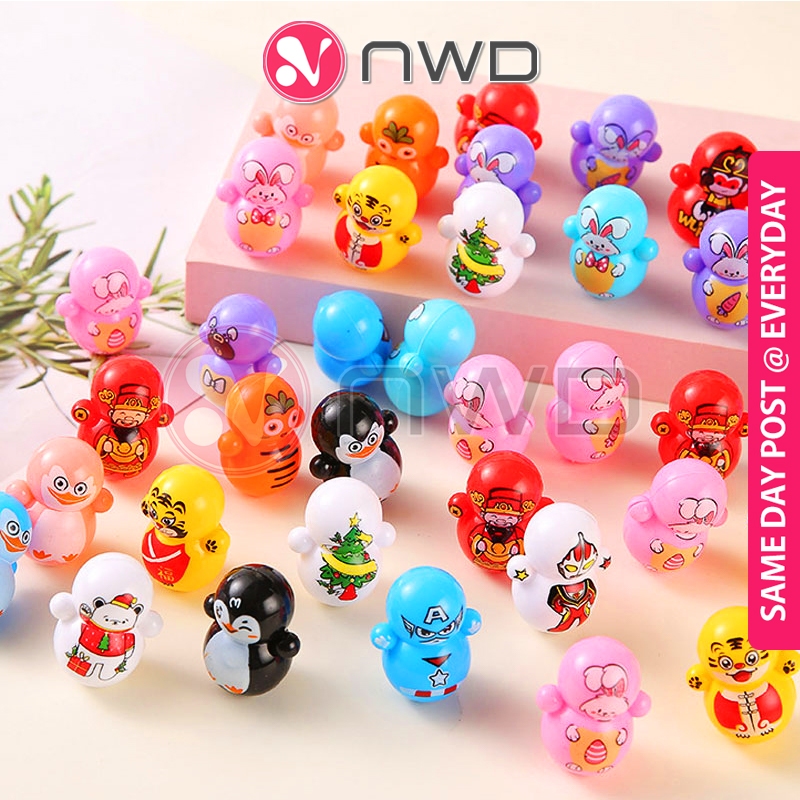 𝗧𝗜𝗡𝗬 𝗧𝗨𝗠𝗕𝗟𝗘𝗦 》Kids Mini Cartoon Tumbler Roly Poly Stress Relief Fidget ...