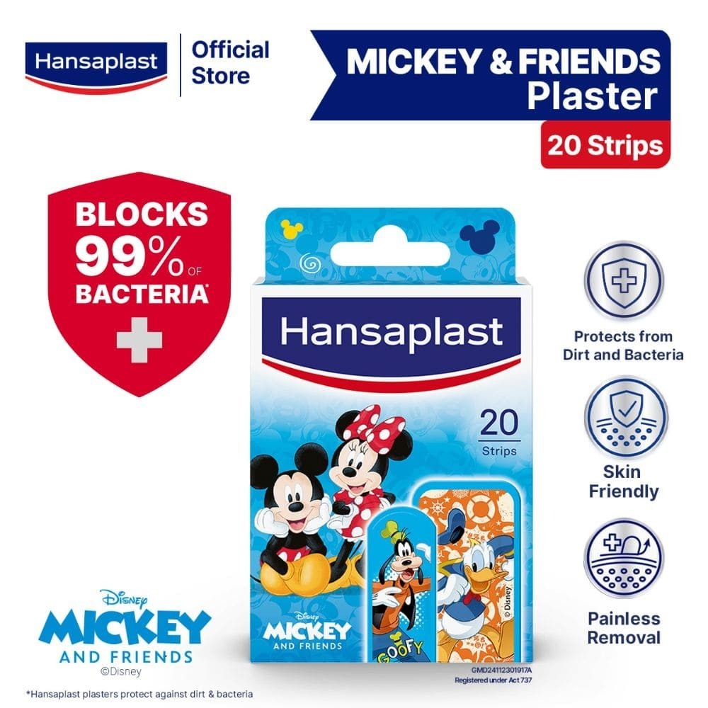 Hansaplast Disney Mickey & Friends Wound Plasters for Kids Water ...