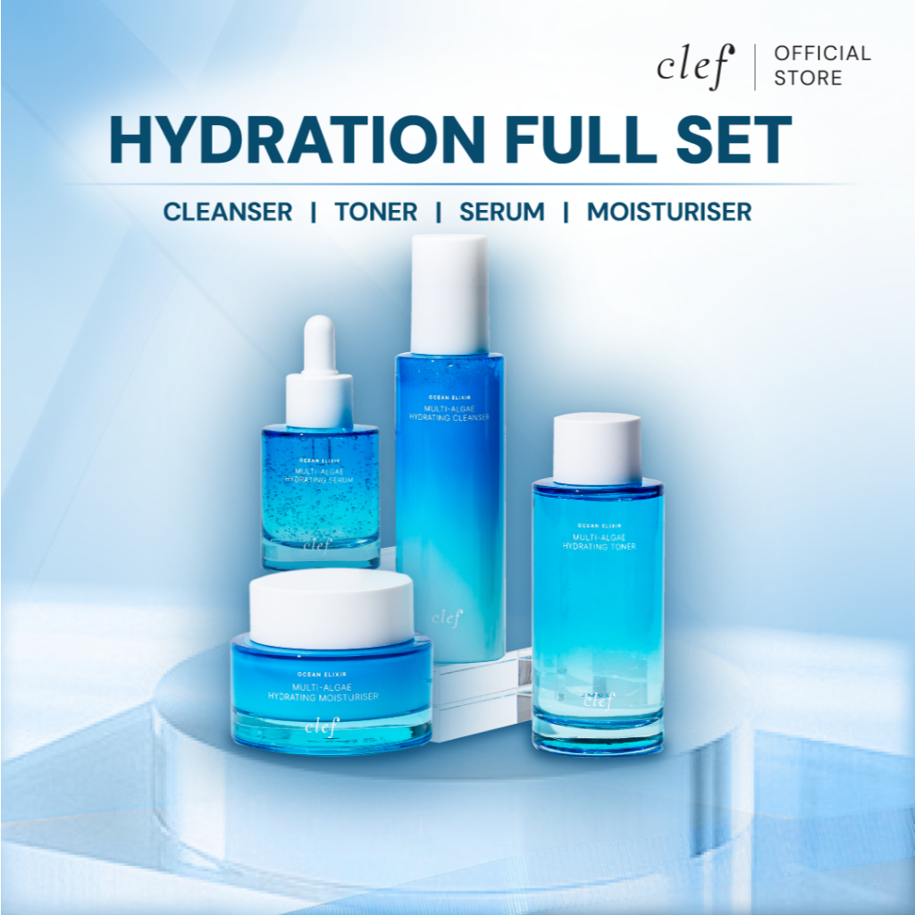 CLEF Whole Ocean Elixir Hydrating Series | Cleanser | Toner | Serum ...