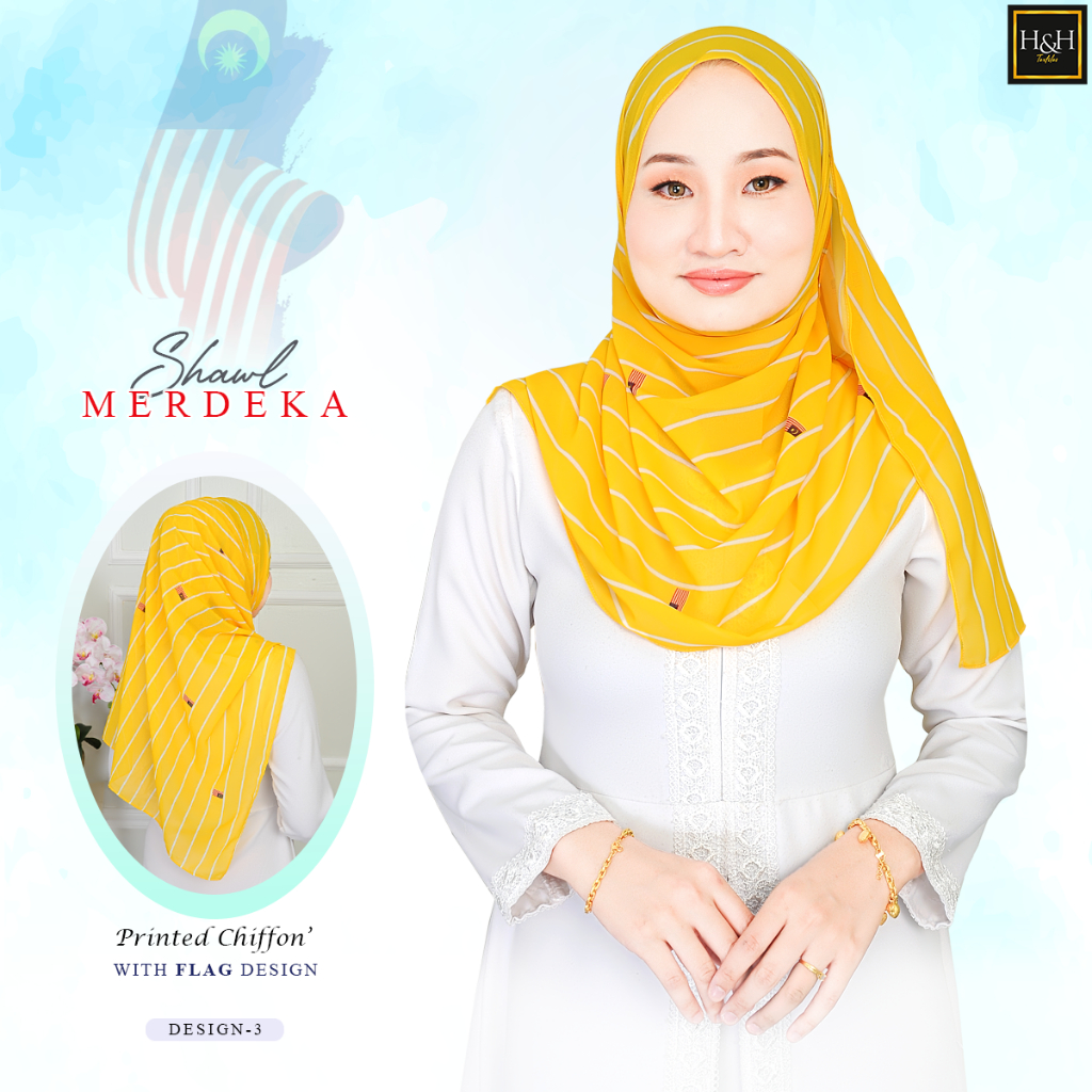 Merdeka Tudung Shawl MERDEKA Pattern Celebrate Merdeka in Style with H ...