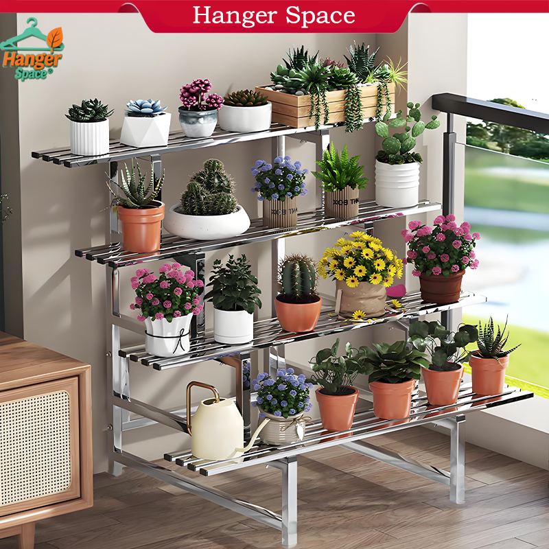 Stainless Steel Stand Flower Stand Flower Pot Stand Garden Rack Ladder ...