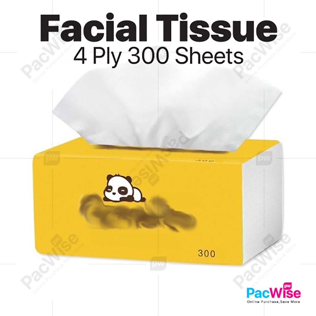 Facial Tissue Paper 4 Ply 300 Sheets Extra Thick (1 Bag = 10 Packets ...