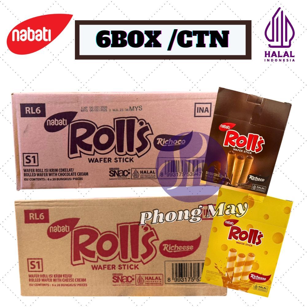 NABATI ROLL WAFER STICKS【6BOX/CTN】RICHEESE/ RICHOCOLATE | Shopee Malaysia