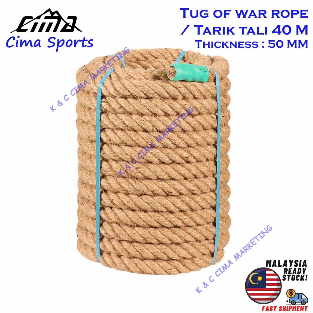 Cima Tug Of War Rope / Tarik Tali 40 Meter / 130 Feet Thickness : 50MM ...