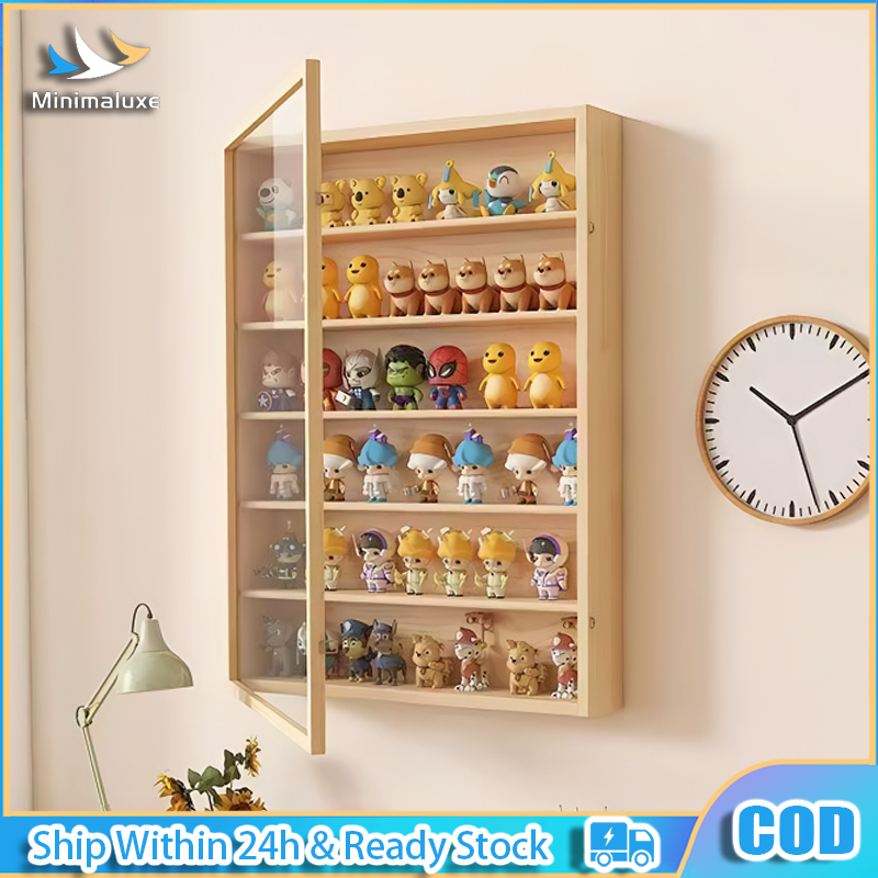 Solid Wood Blind Box Display Stand Storage figure Display cabinet Pop ...