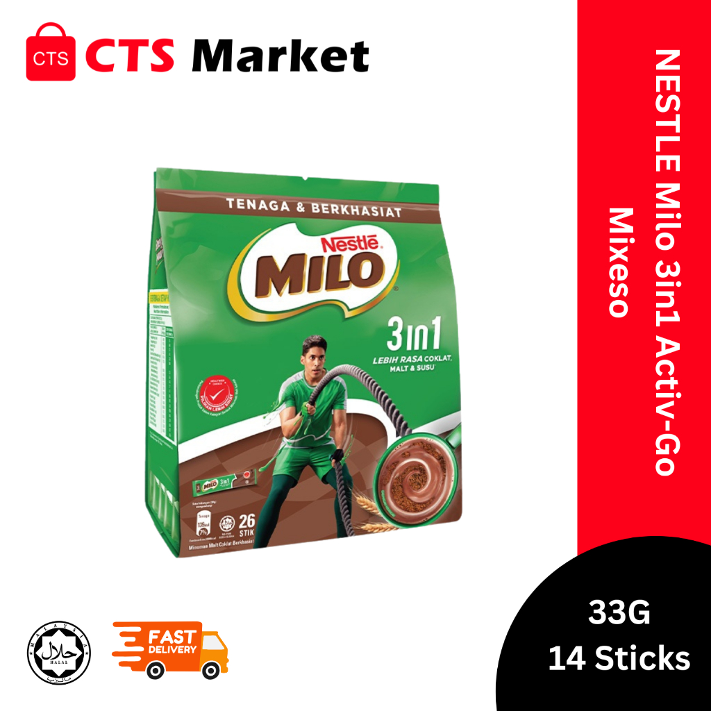 NESTLE Milo 3in1 Activ-Go Mixes 33g x 14 sticks (Halal) | Shopee Malaysia
