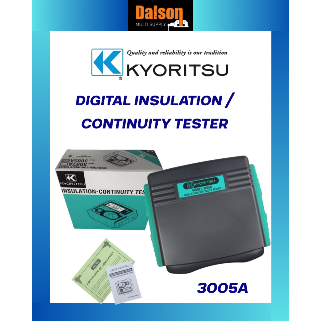 KYORITSU 3005A 600-1000V DIGITAL INSULATION / CONTINUITY TESTER ...