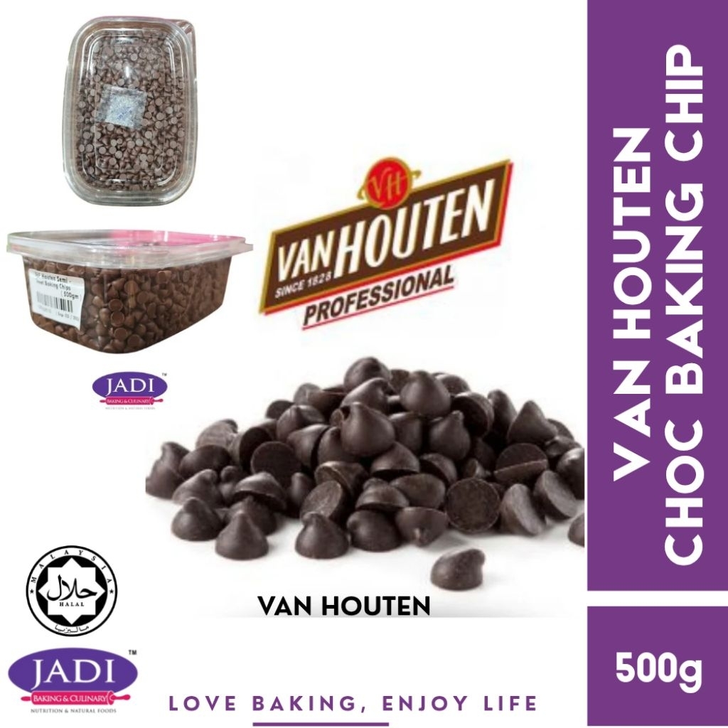 Van Houten Semi-Sweet Baking Chocolate Chips 6K (1kg, 500g, 200g) Dark ...