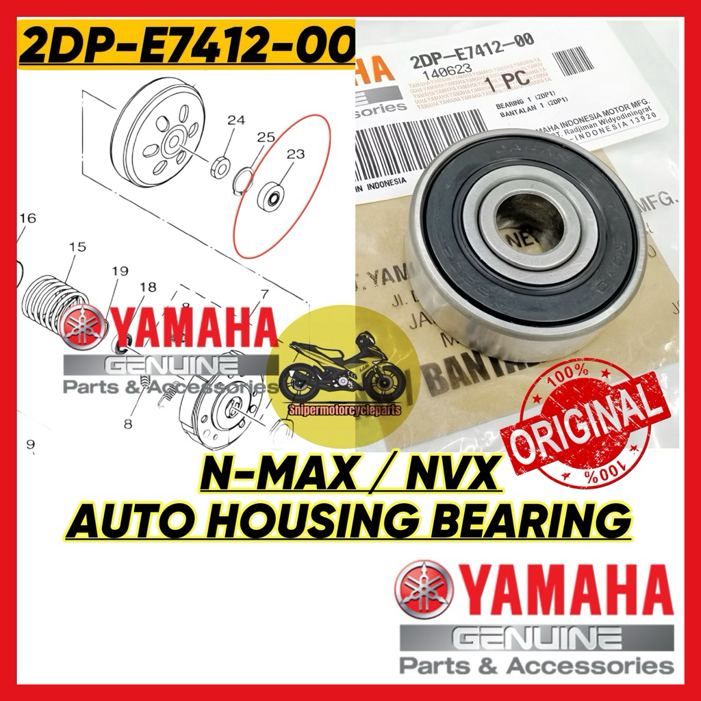 [100% ORI] NMAX Nmax NVX nvx CVT PULLEY HOUSING COVER BEARING 6202 2DP ...