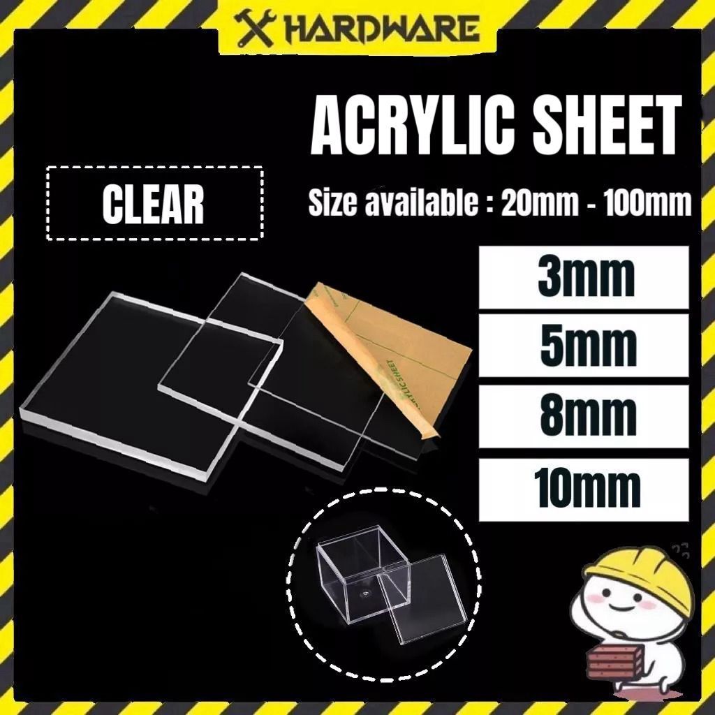 3mm , 5mm , 8mm , 10mm Square (Clear) Acrylic Sheet/Acrylic Sheet ...