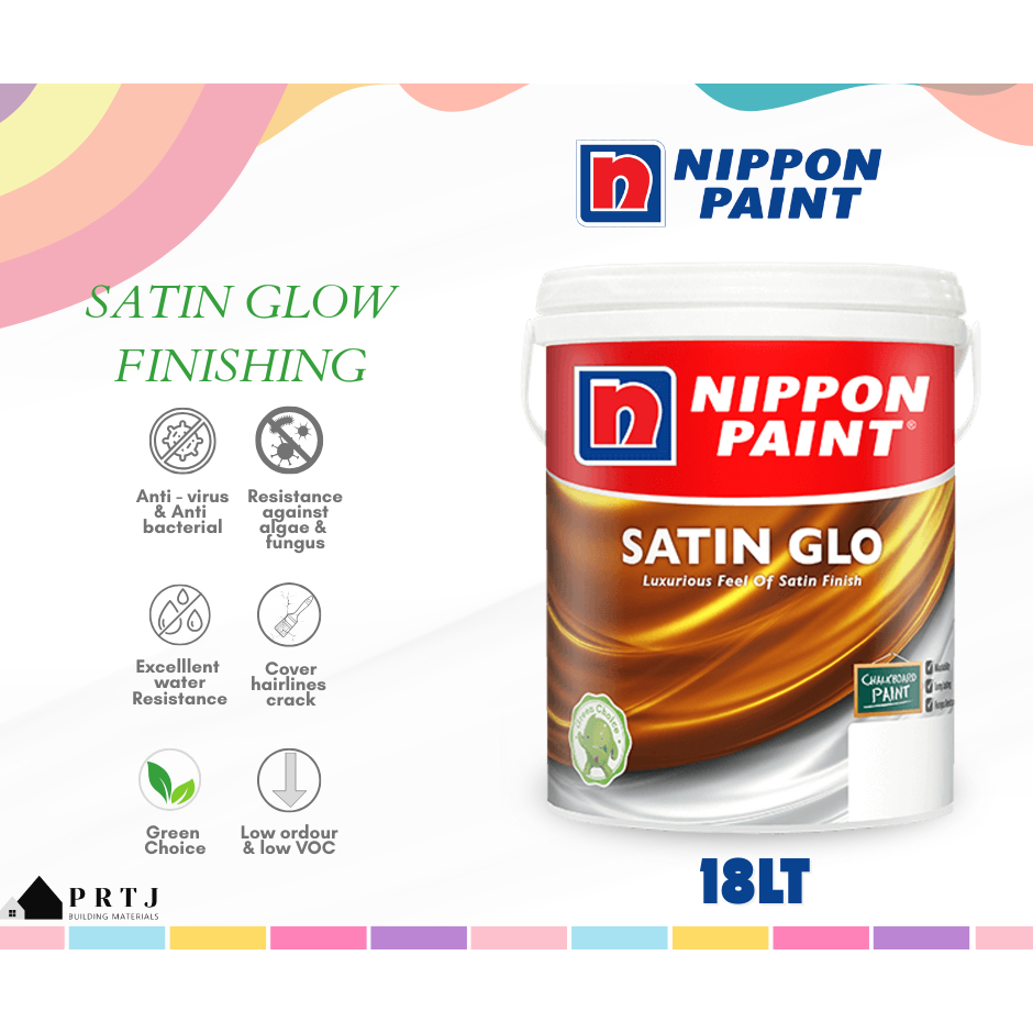 18L Nippon Paint SATIN GLO - Interior Wall - Color Option [ANY COLOR ...