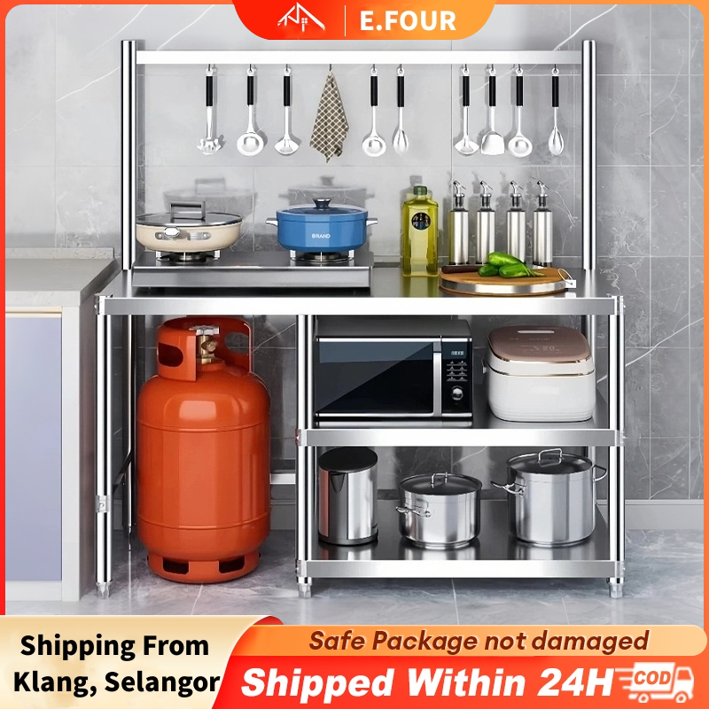 Gas Rak🔥Dapur Stainless Steel Kitchen Stove Cylinder Storage Racks ...