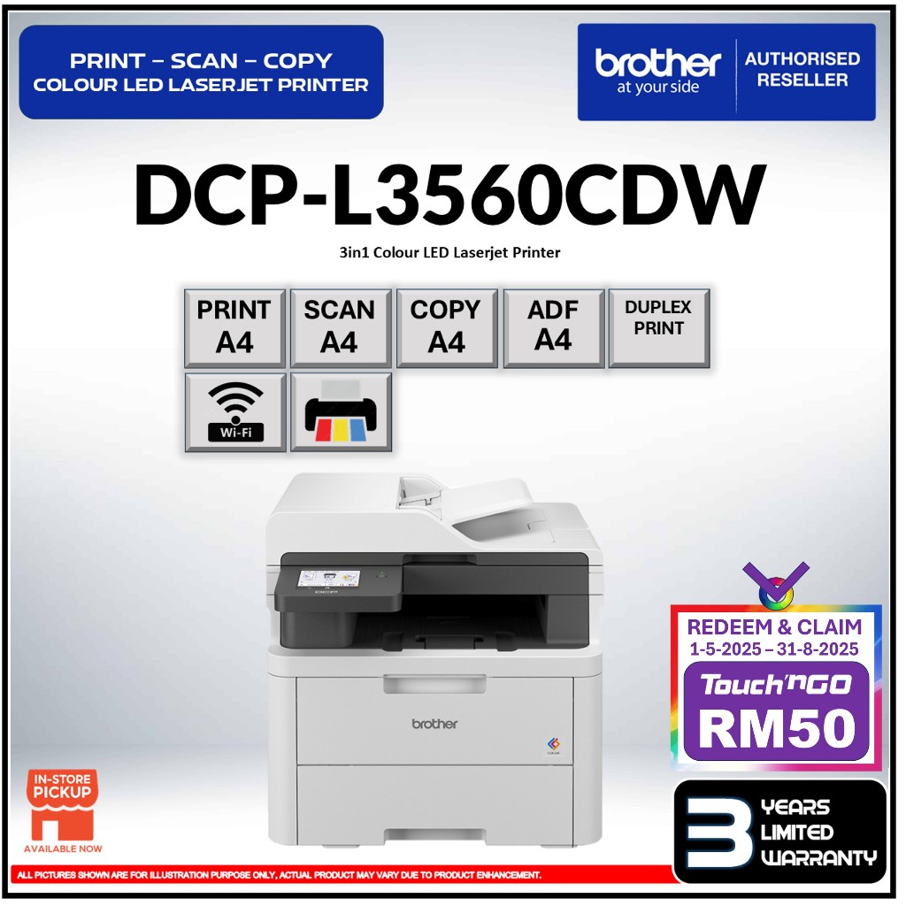 Brother Color LED Laserjet A4 3in1 Printer DCP-L3560CDW | ADF & Duplex Print | Shopee Malaysia