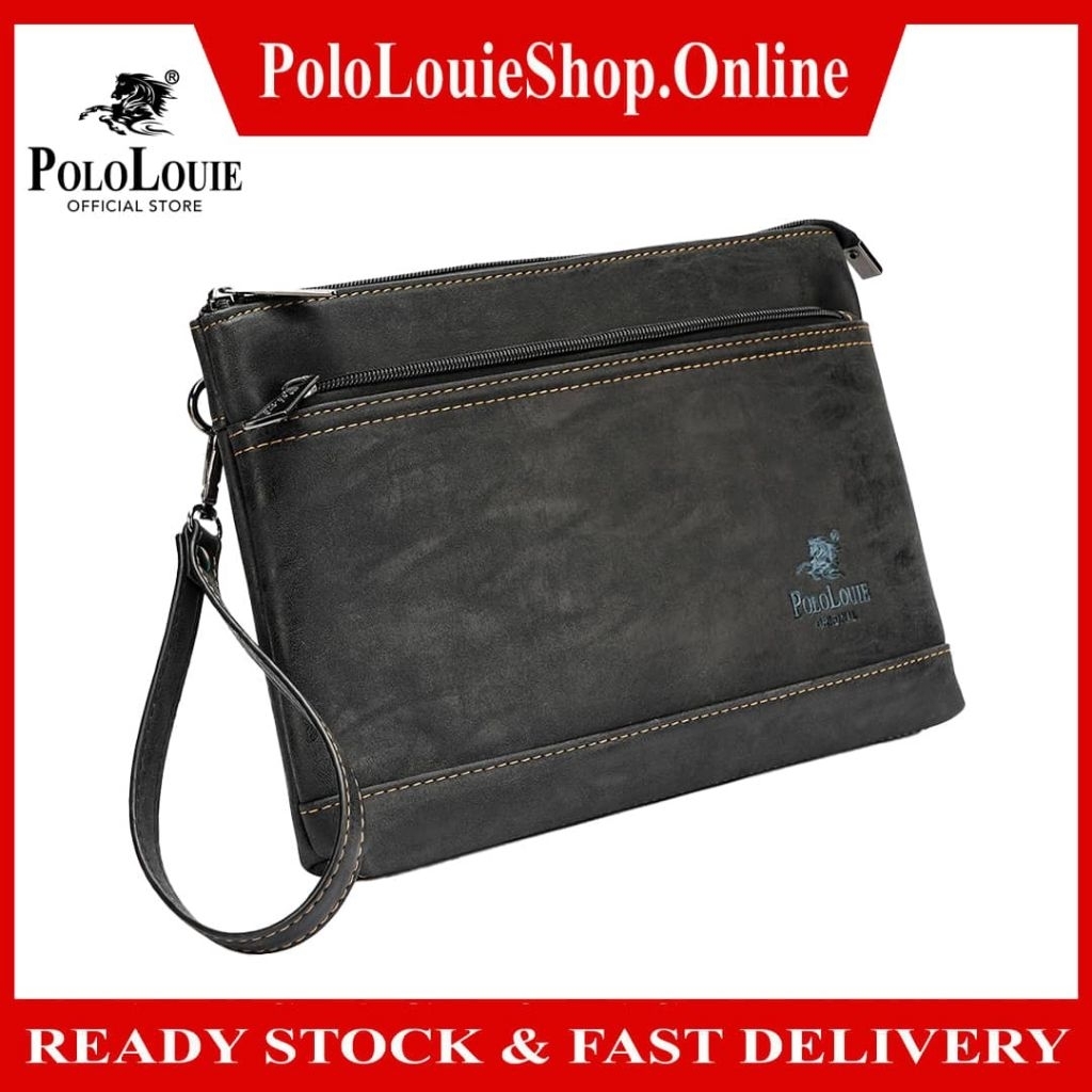 Original Polo Louie Men Crazy Horse Leather Clutch Bag Trending Fashion ...