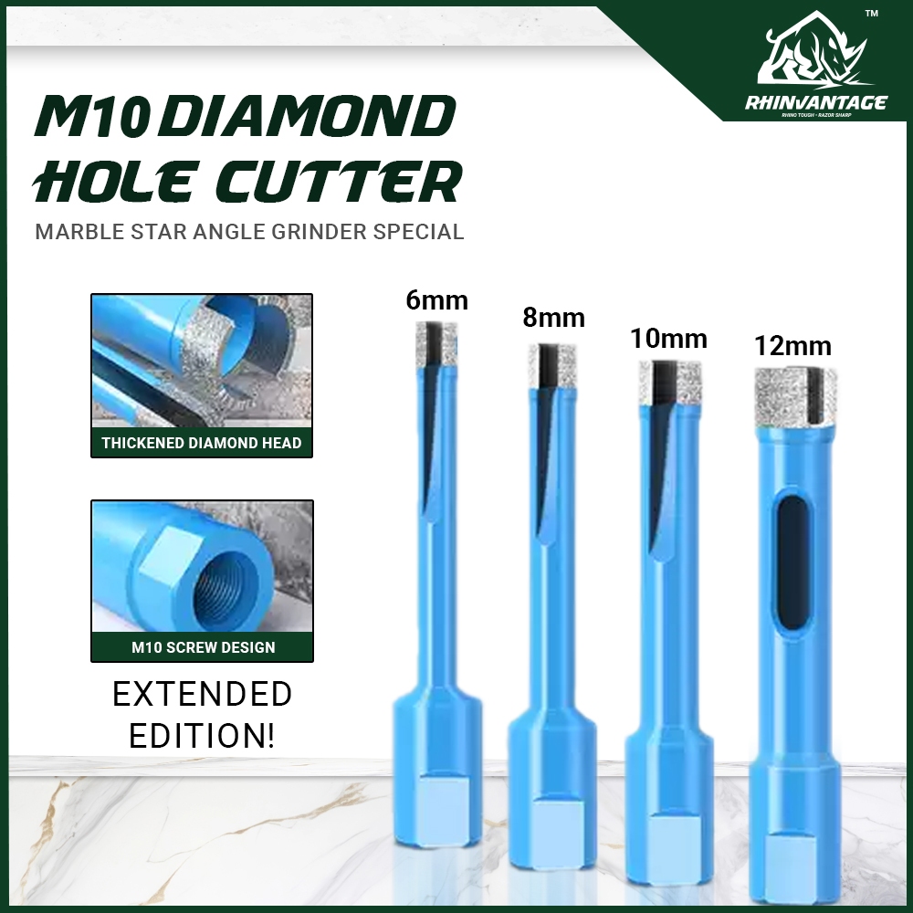 RhinVantage M10 Diamond Hole Cutter for Angle Grinder | Stone, Marble ...
