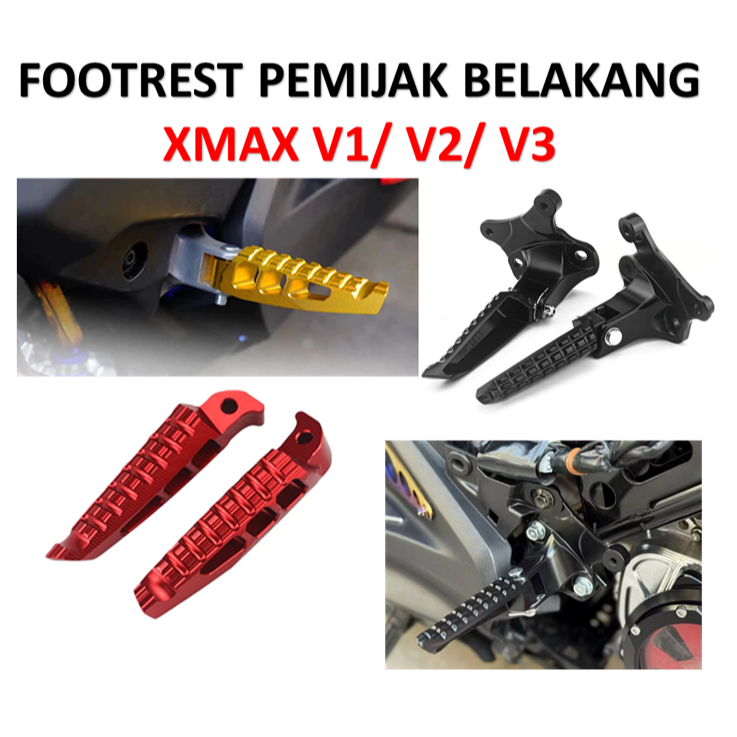 XMAX V1 V2 V3 Footrest Rear Footstep Set Pedal Alloy Bracket Pemijak ...