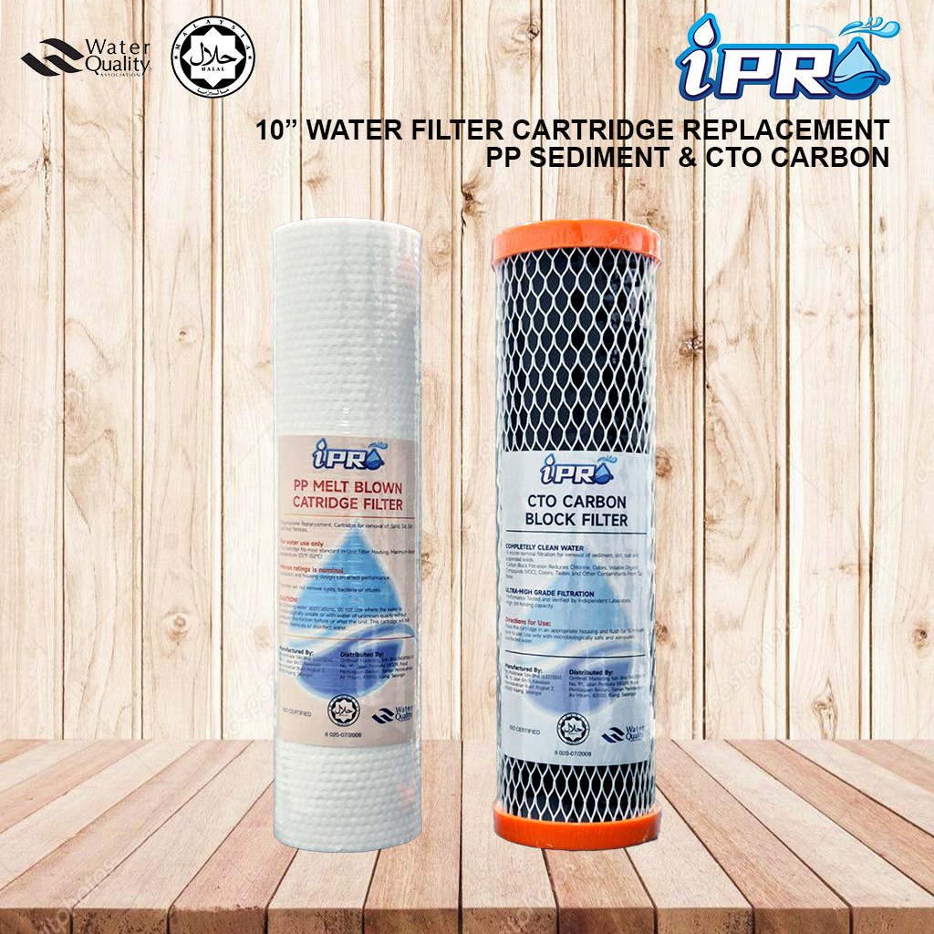 IPRO 10” PP SEDIMENT + CTO CARBON BLOCK WATER FILTER REFILL - HALAL ...