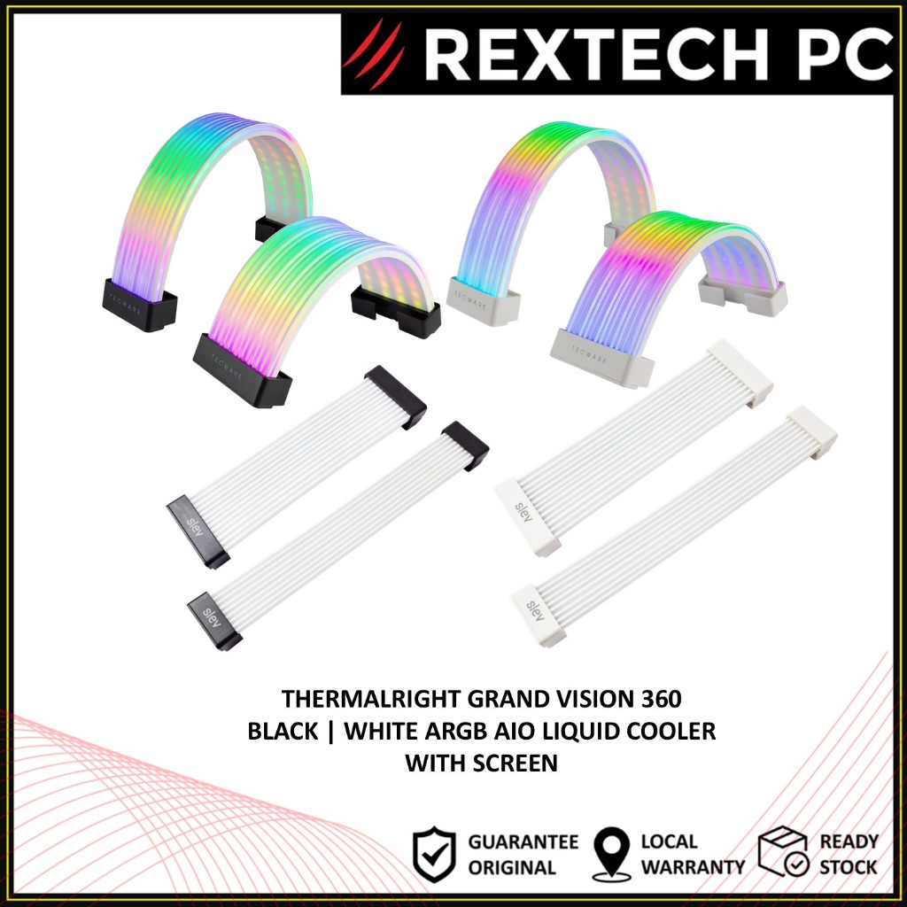 SLEV / TECWARE Flex / ARGB PSU CABLE COVER KIT 5V 3 Pin ARGB Sync, 8 ...
