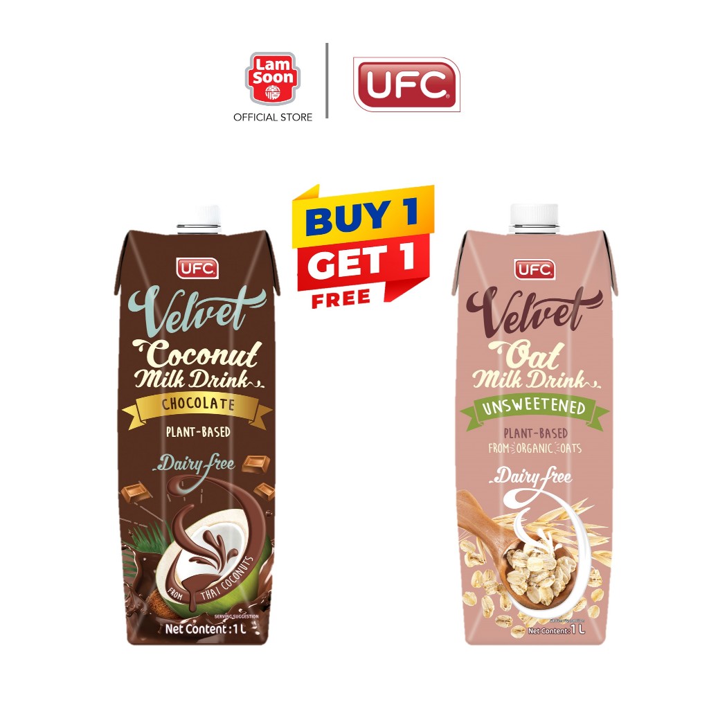 [Buy 1 Free 1] UFC Velvet Coconut Milk Chocolate 1L + UFC Velvet Oat ...
