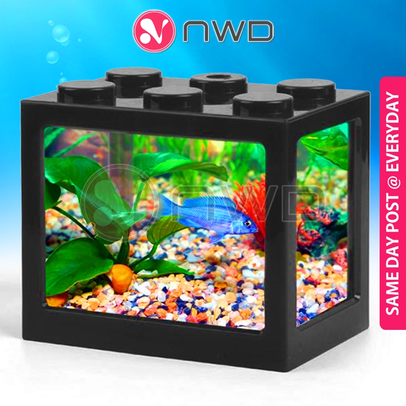 𝗕𝗨𝗜𝗟𝗗 𝗜𝗡 𝗟𝗘𝗗 》 Mini Lego Building Block Tank Betta Fish Aquarium For ...