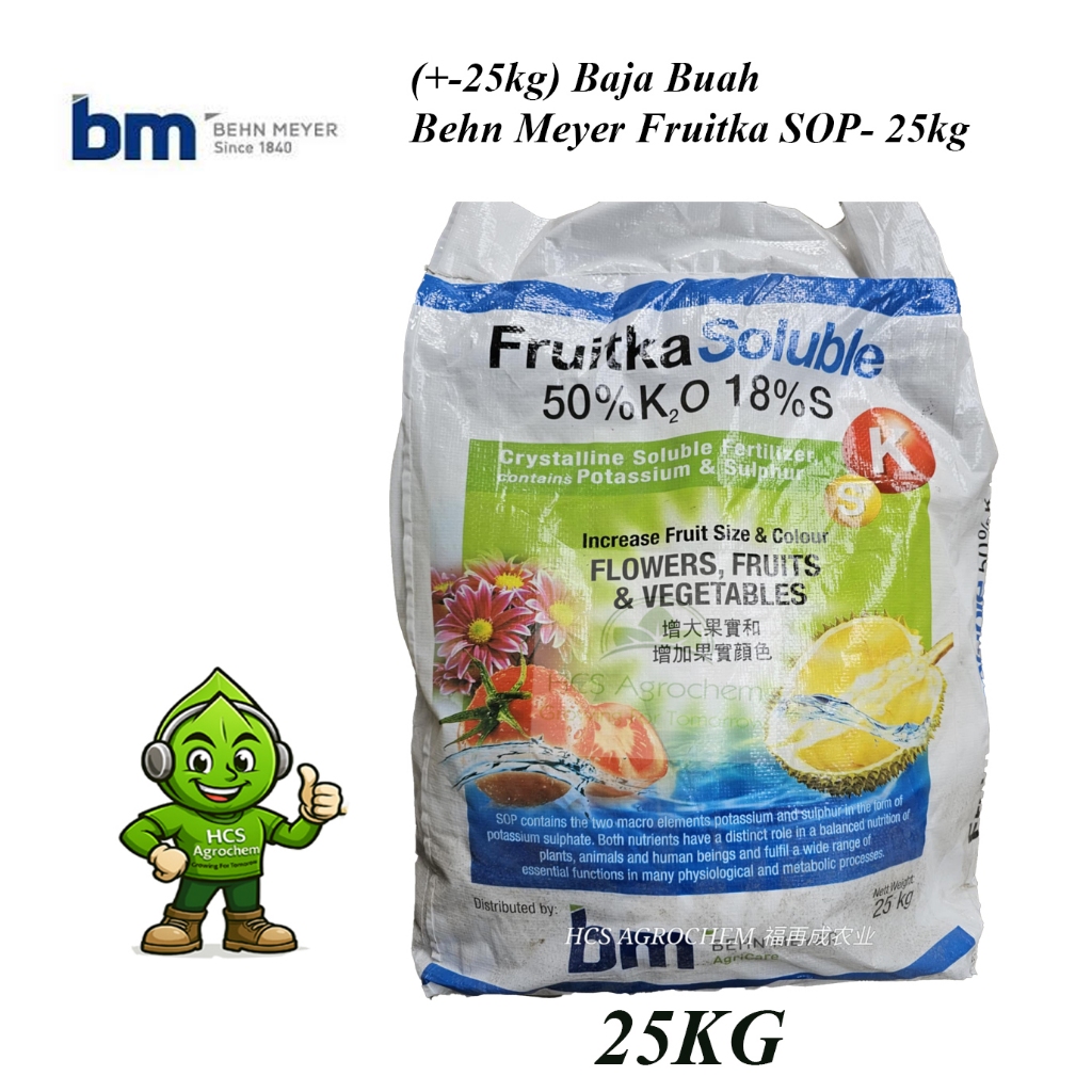 25kg) Baja Buah Behn Meyer Fruitka SOP sulphate of potash | Shopee Malaysia