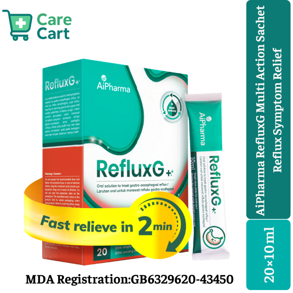 AiPharma RefluxG Multi Action Sachet, 20×10 ml – Reflux Symptom Relief ...