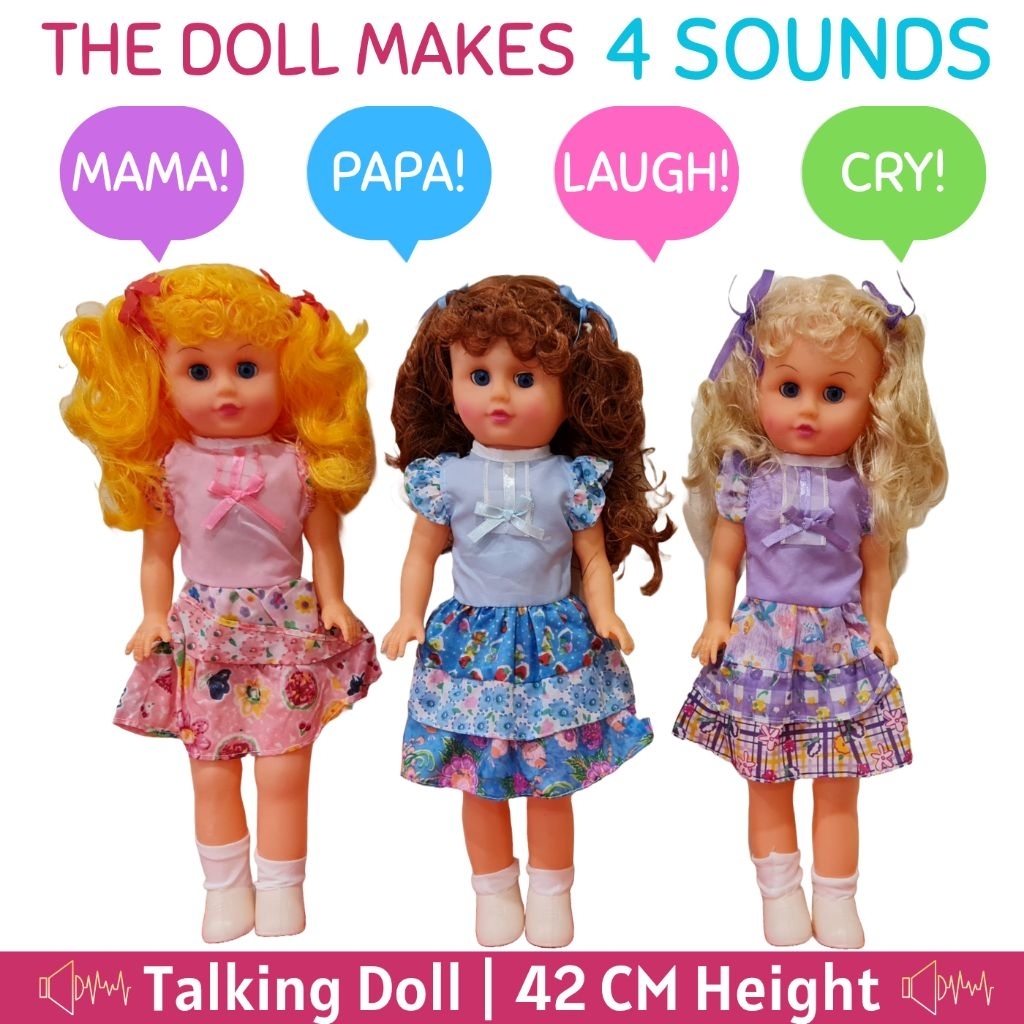 🔊 42CM Talking Doll | Push to Talk - Mama Papa Laugh Cry | Built-in ...