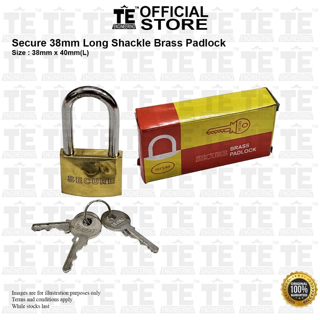 Secure 38mm Long Shackle Brass Padlock (L 40mm) | Shopee Malaysia