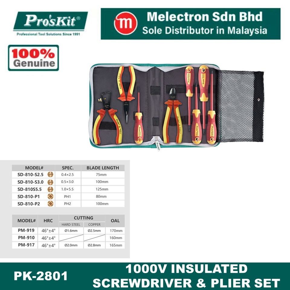 Pro'sKit PK-2801 1000V Insulated Screwdriver & Plier Set | Shopee Malaysia
